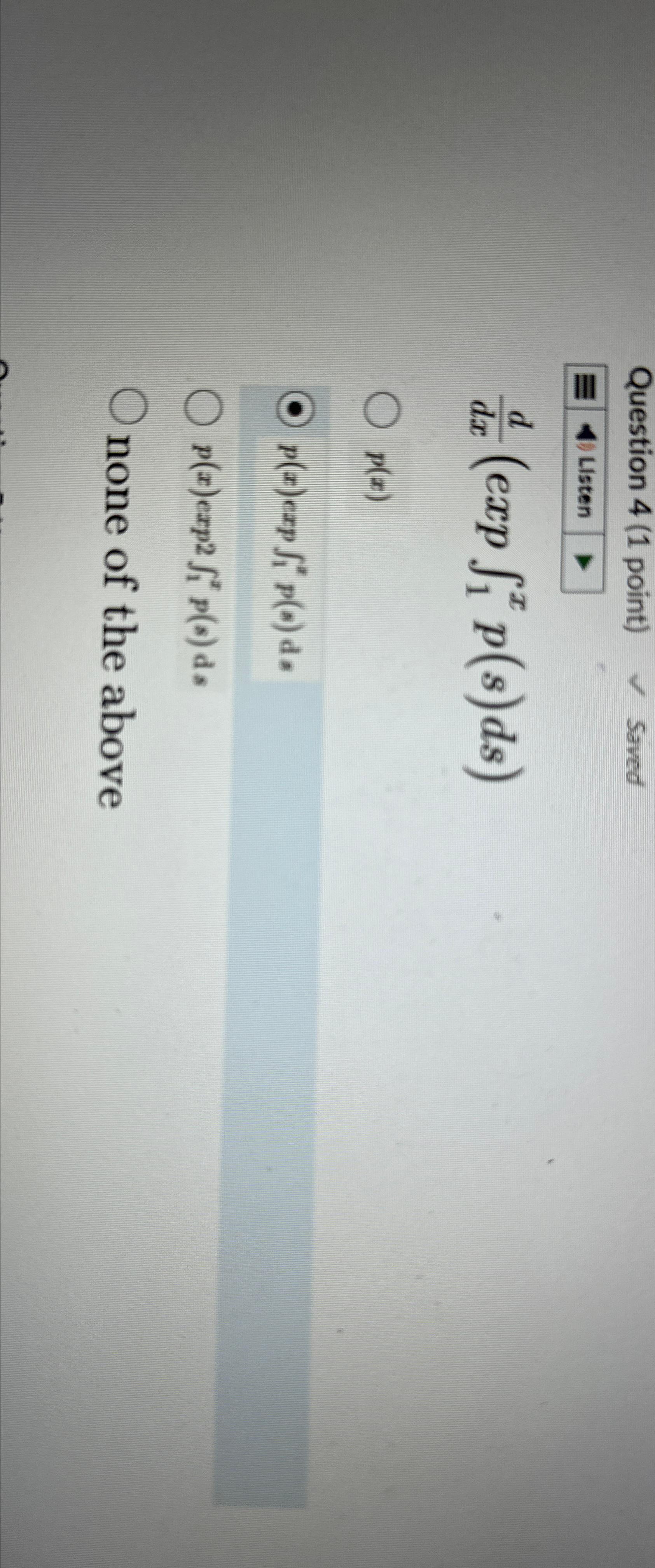 Solved Question 4 (1 ﻿point) | Chegg.com