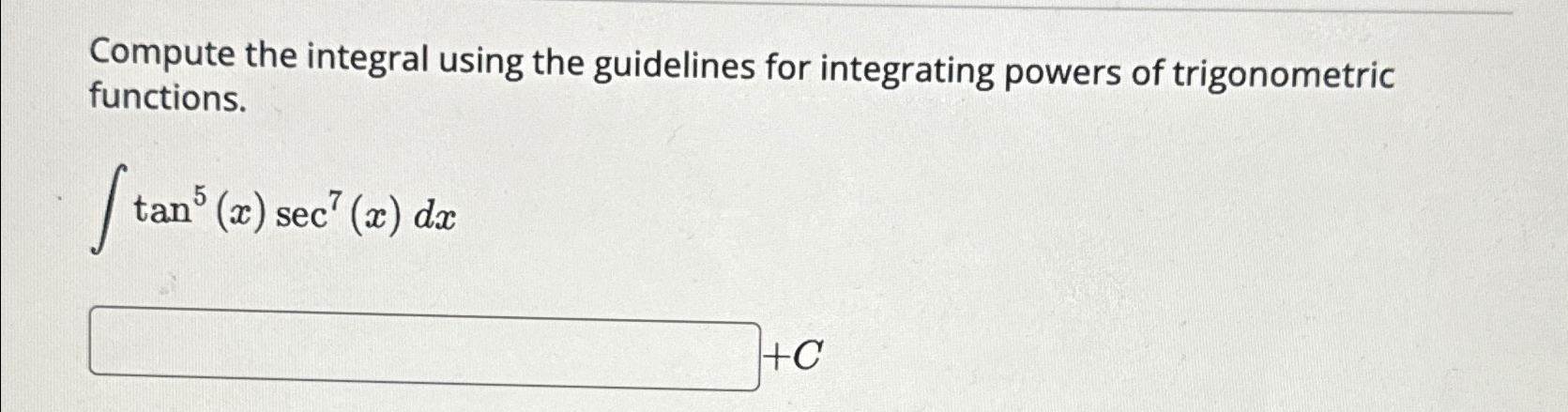 Solved Compute the integral using the guidelines for | Chegg.com