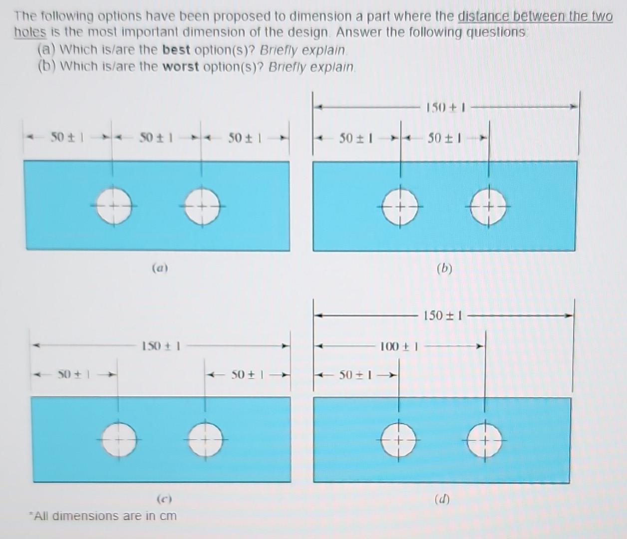 Solved The dimensions a,b,c and d are given as | Chegg.com