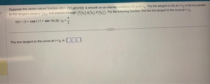 Solved Suppose the vector-valued function | Chegg.com