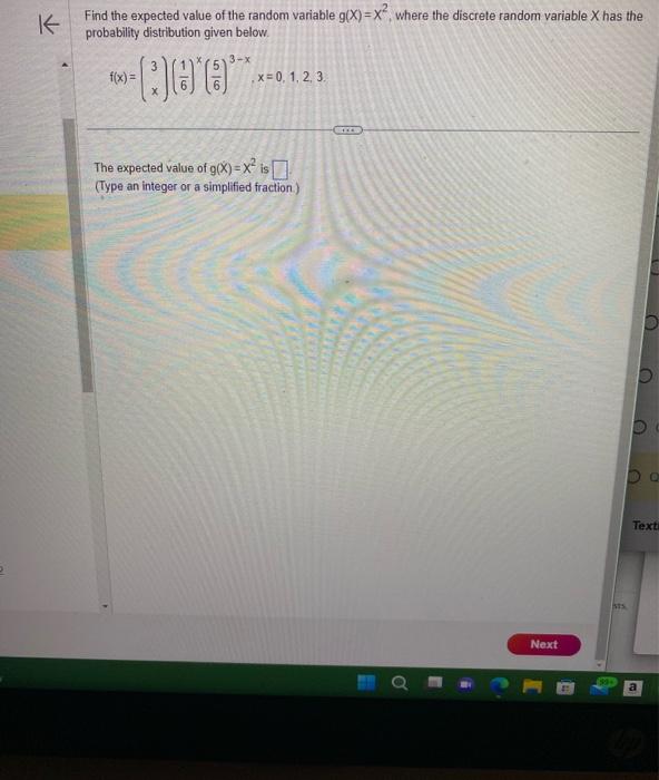 Solved Find the expected value of the random variable | Chegg.com