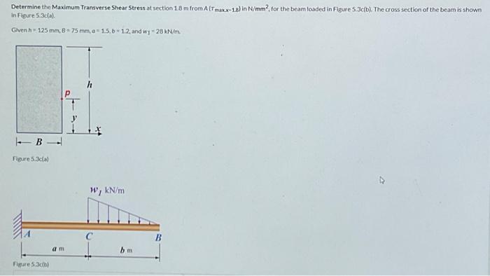 Solved Determine the Maximum Transverse Shear Stress at | Chegg.com