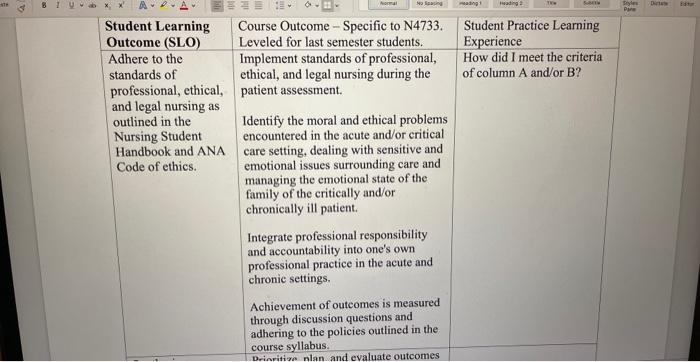 \begin{tabular}{|l|l|l|} Student Learning Outcome | Chegg.com