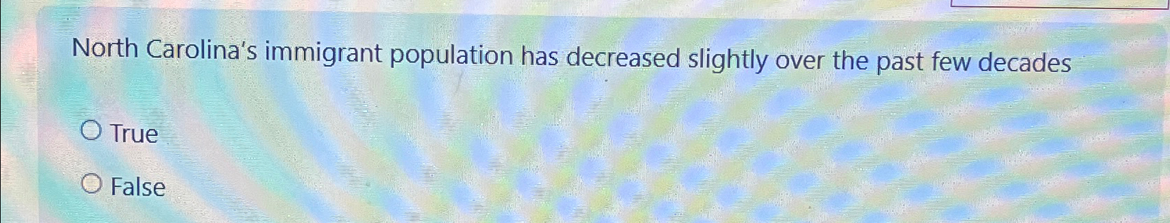 Solved North Carolina's immigrant population has decreased | Chegg.com