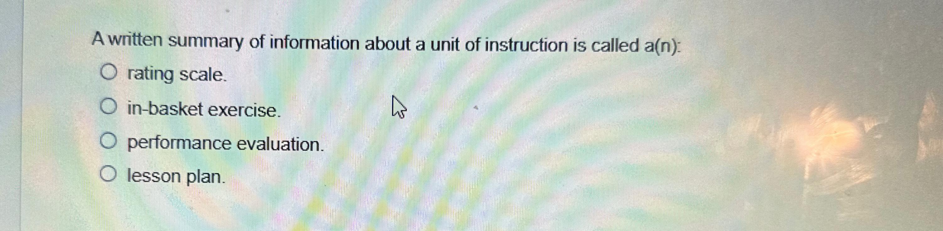 Solved A written summary of information about a unit of | Chegg.com