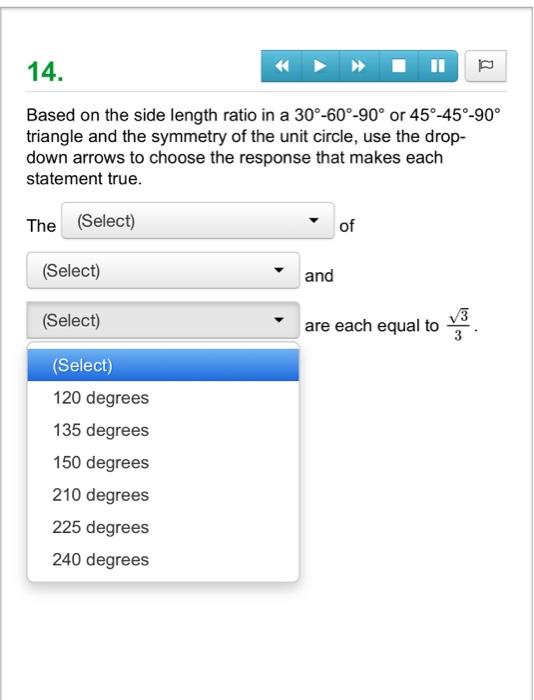 Solved Based On The Side Length Ratio In A 30 60 90 Or Chegg