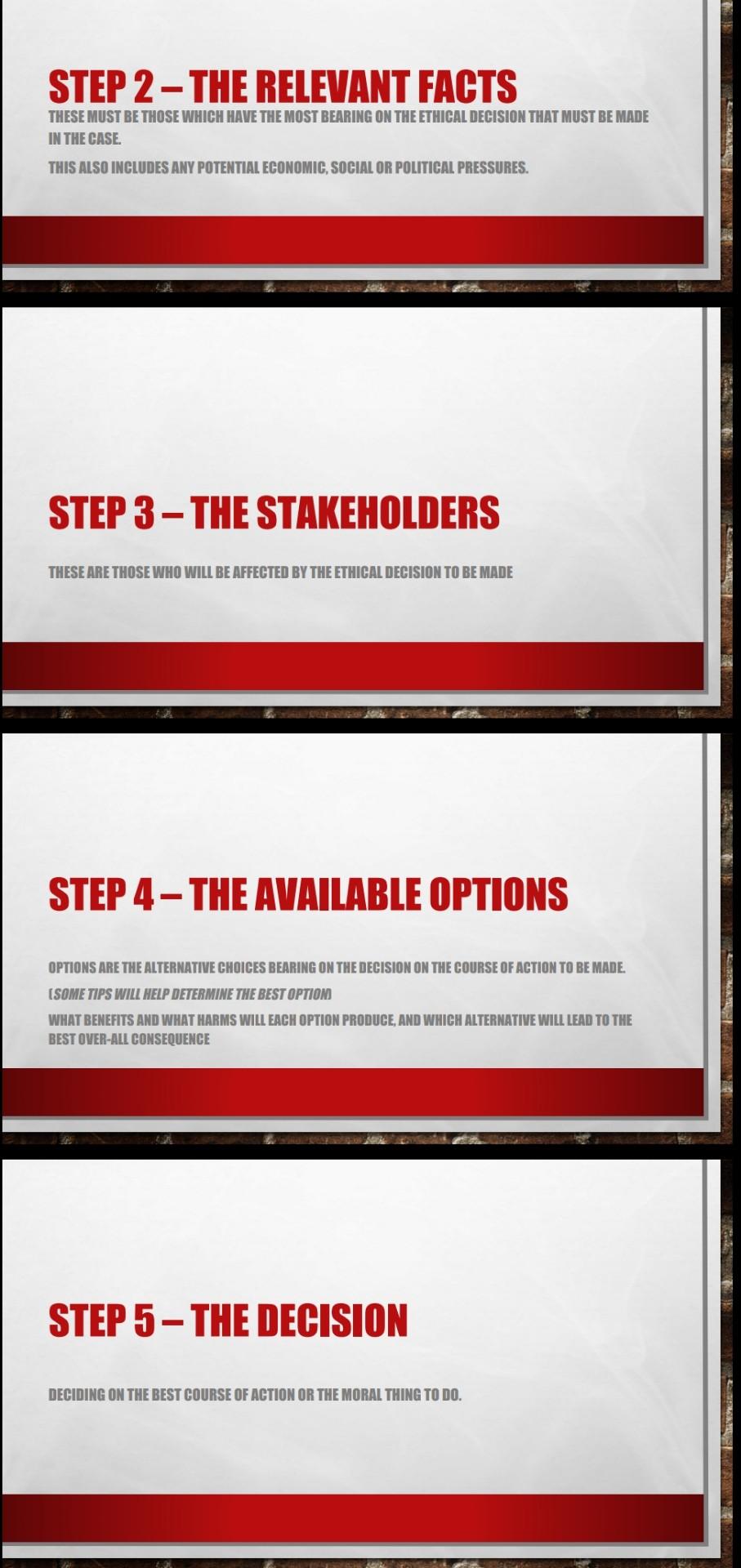 MORAL DELIBERATION A WORKSHEET STEPS 1. IDENTIFYING | Chegg.com