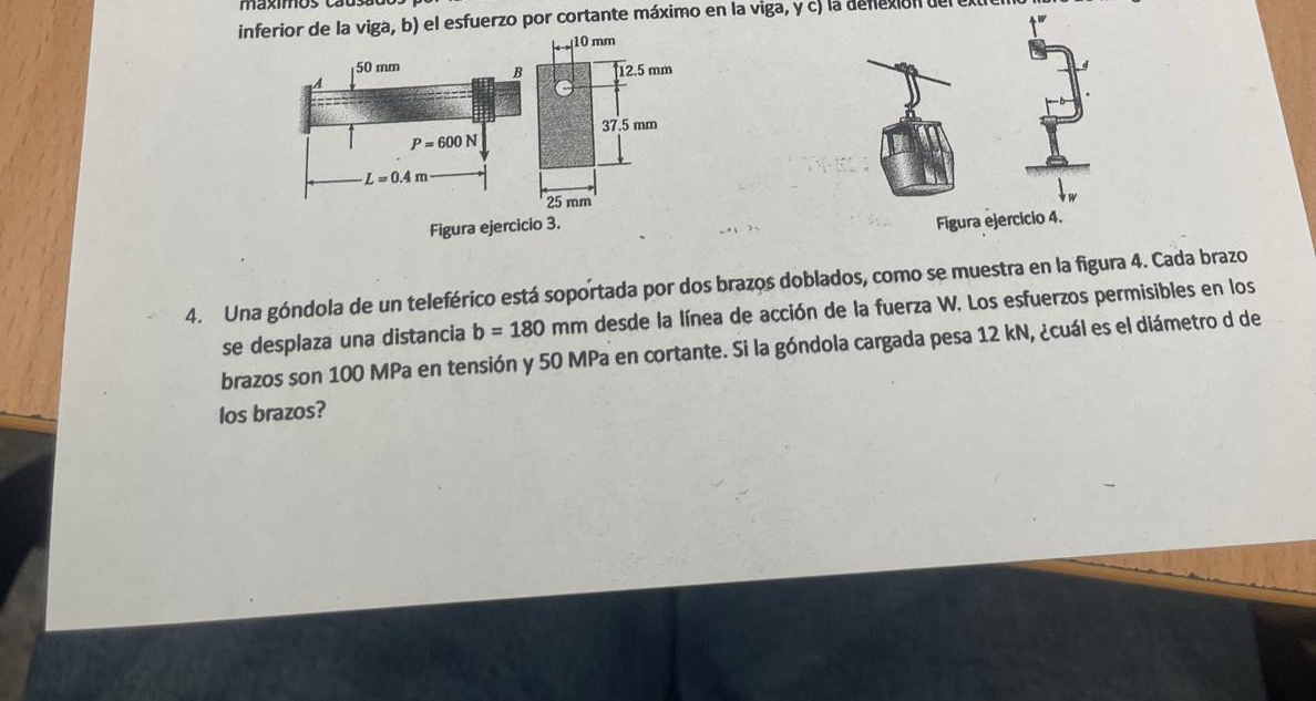 Solved Una góndola de un teleférico está ﻿sopórtada por dos | Chegg.com
