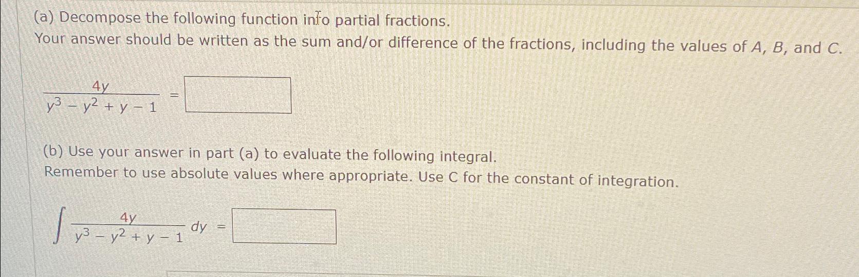 Solved (a) ﻿Decompose the following function info partial | Chegg.com