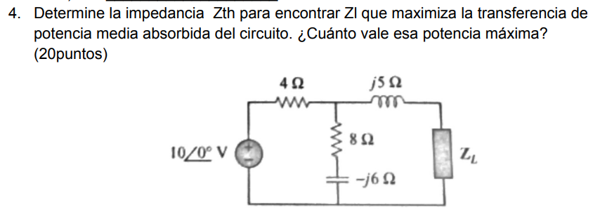 Solved Determine the impedance Zth to find Zl that maximizes | Chegg.com