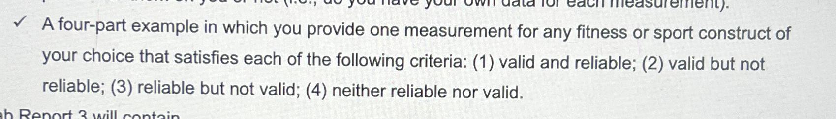 Solved A four-part example in which you provide one | Chegg.com