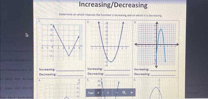 Increasing/Decreasing Determine on which intervals | Chegg.com