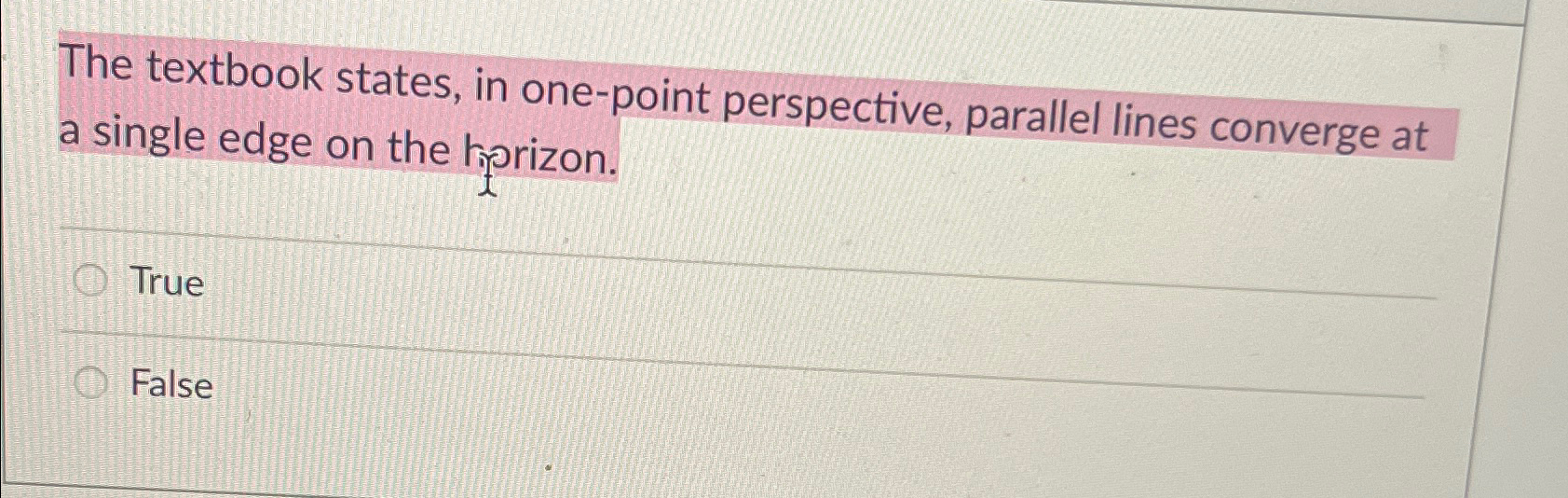 Solved The textbook states, in one-point perspective, | Chegg.com