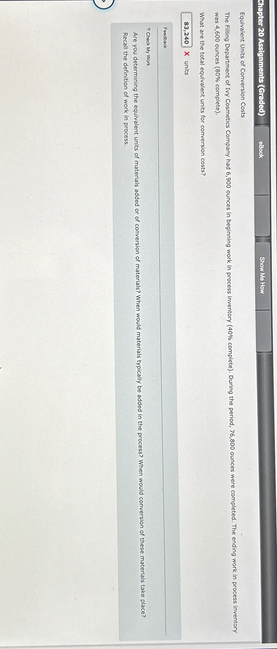 Solved Chapter 20 ﻿Assignments (Graded)eBookShow Me | Chegg.com