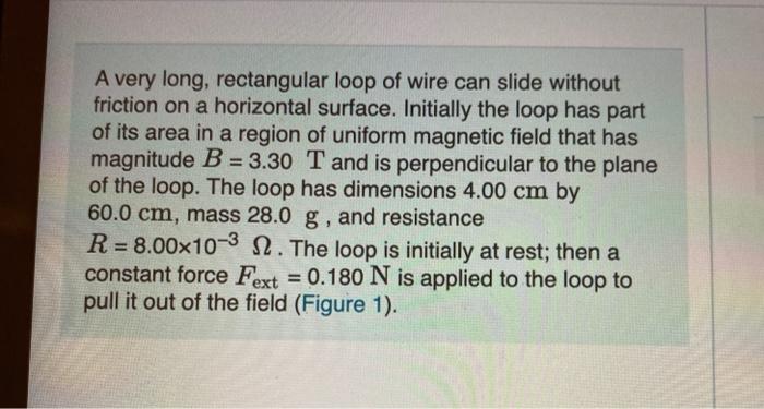 Solved A very long, rectangular loop of wire can slide | Chegg.com