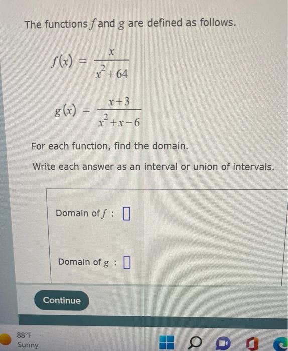 Solved The functions fand g are defined as follows. f(x) = | Chegg.com