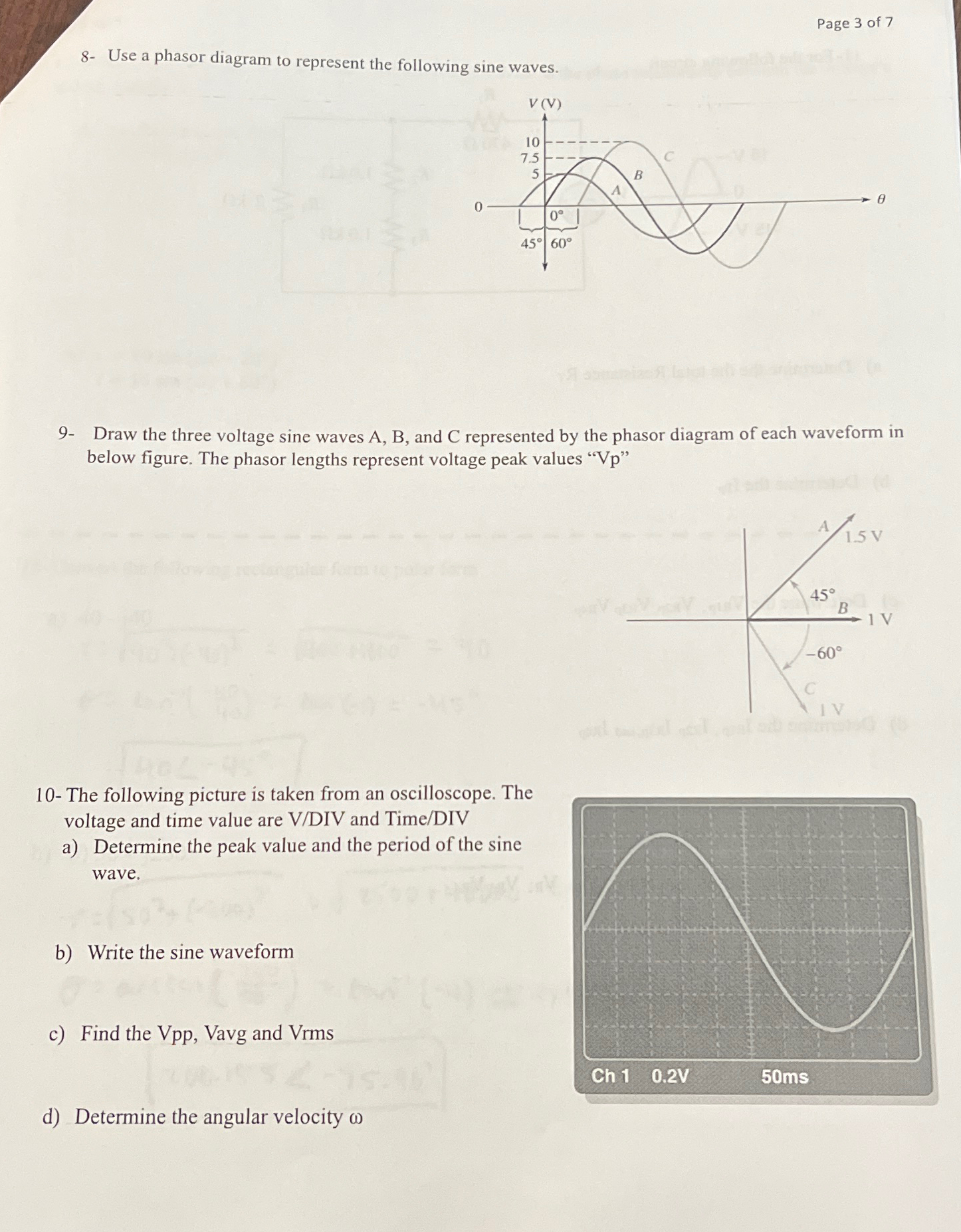 Solved Page 3 ﻿of 78- ﻿Use a phasor diagram to represent the | Chegg.com
