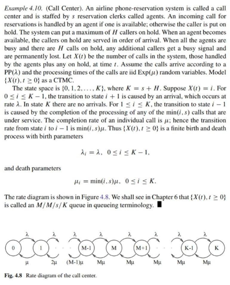 4.26. Consider the call center described in Example | Chegg.com