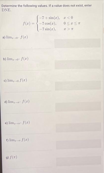Determine the following values. If a value does not | Chegg.com