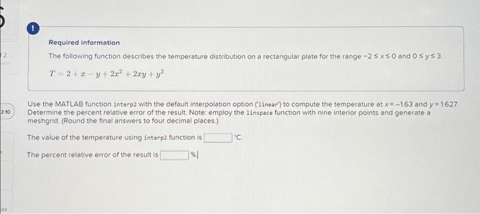 Solved 2 Required information The following function | Chegg.com