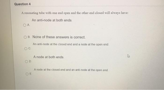 Solved Question 4 A resonating tube with one end open and | Chegg.com
