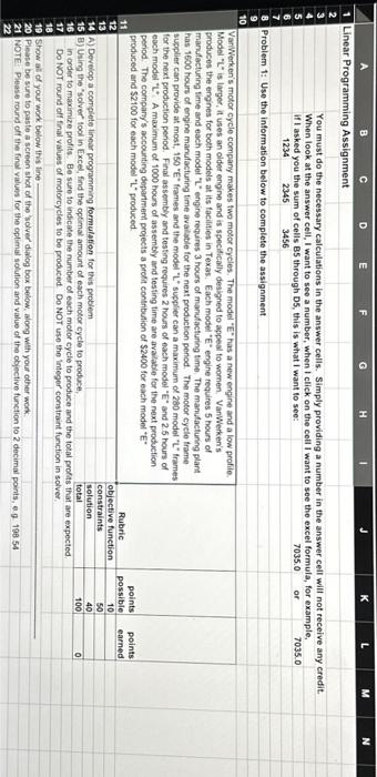 Solved show work and use cell referencing plz | Chegg.com