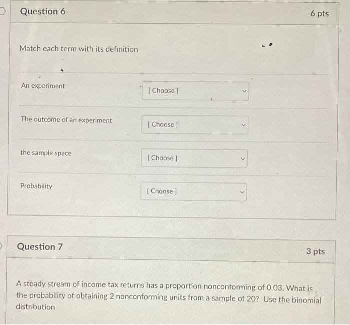Solved Match each term with its definition An experiment The | Chegg.com