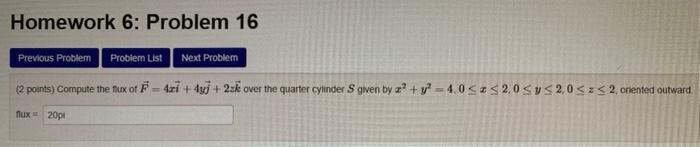 Solved Homework 6: Problem 16 Previous Problem Problem List | Chegg.com