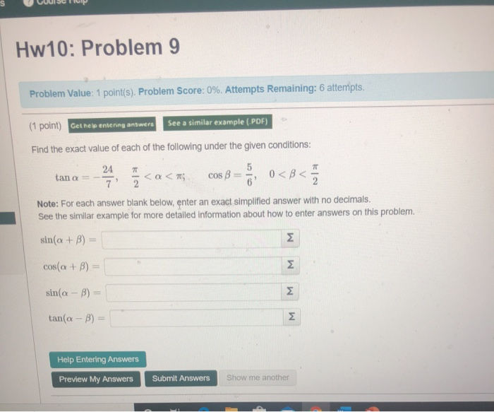 Solved Hw10: Problem 9 Problem Value: 1 point(s). Problem | Chegg.com