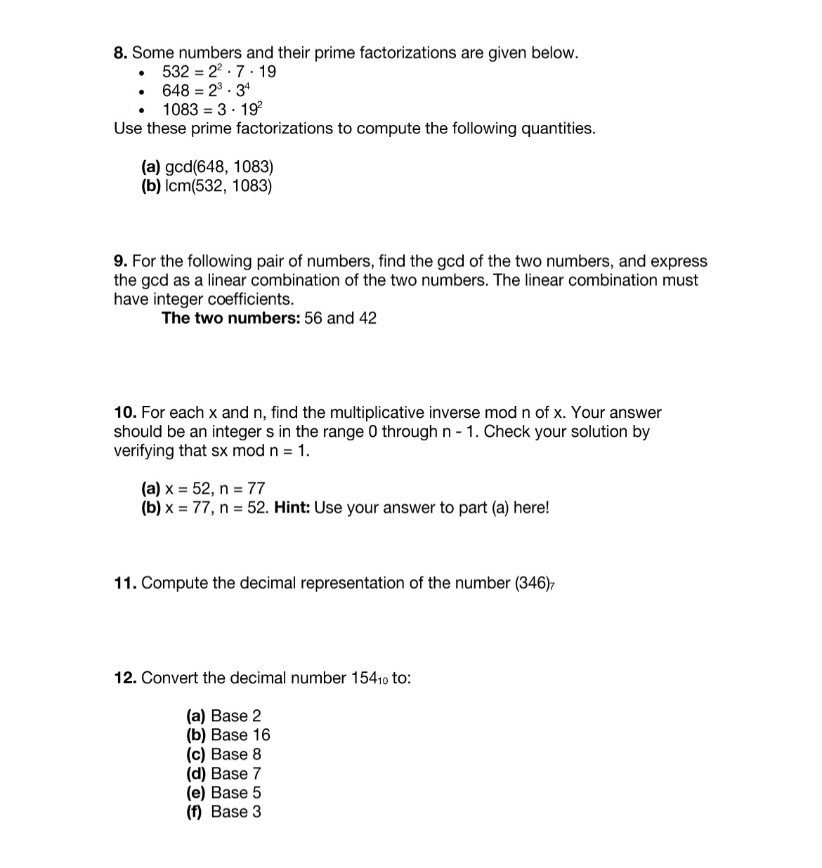 Some numbers and their prime factorizations are given | Chegg.com