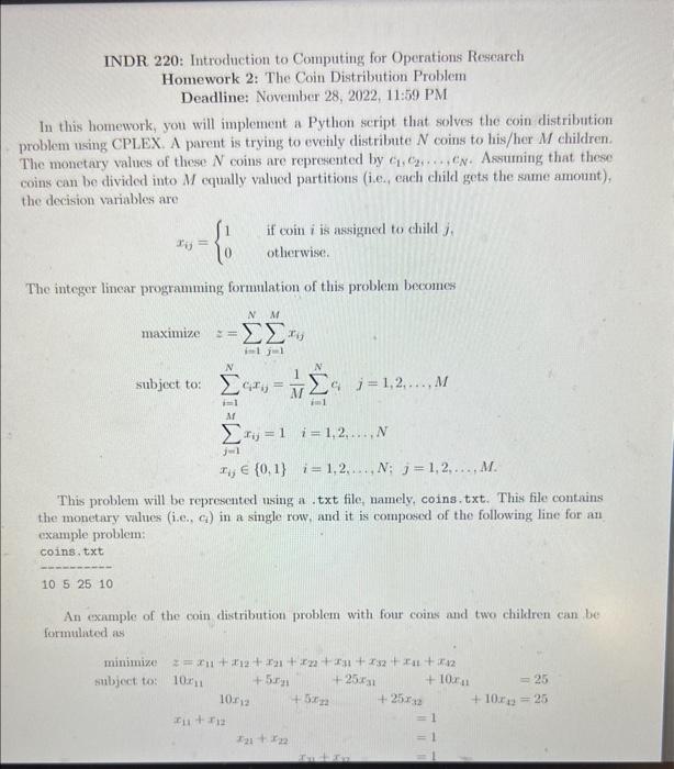 In this homework, you will implement a Python script | Chegg.com