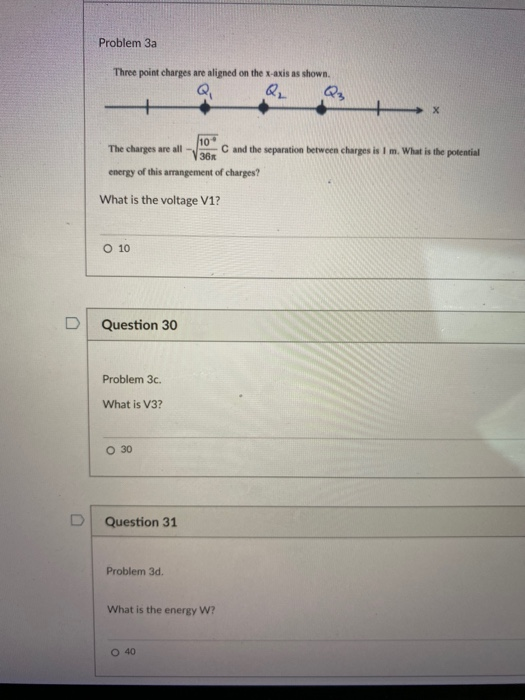 Solved Problem 3a Three point charges are aligned on the | Chegg.com