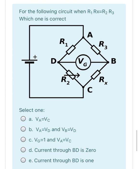 Solved For the following circuit when Ry Rx=R2 R3 Which one | Chegg.com