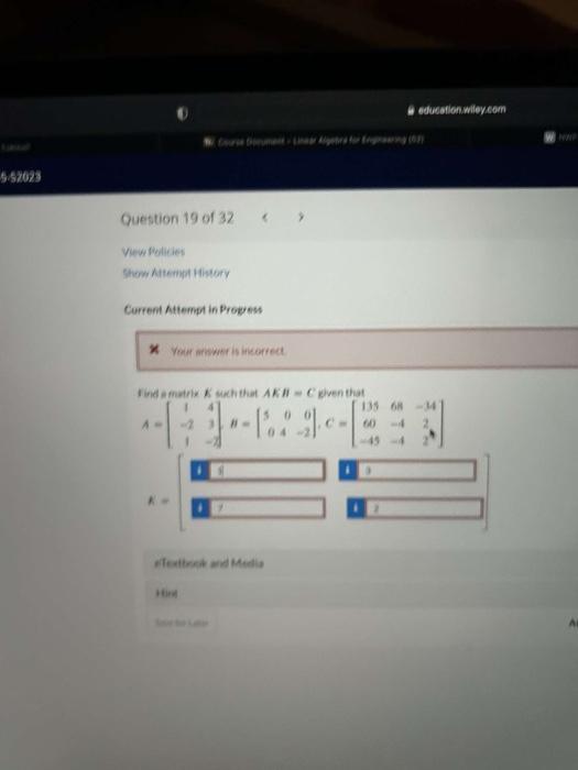 Solved Find the elementary matrix E1 such that E1A=B where | Chegg.com