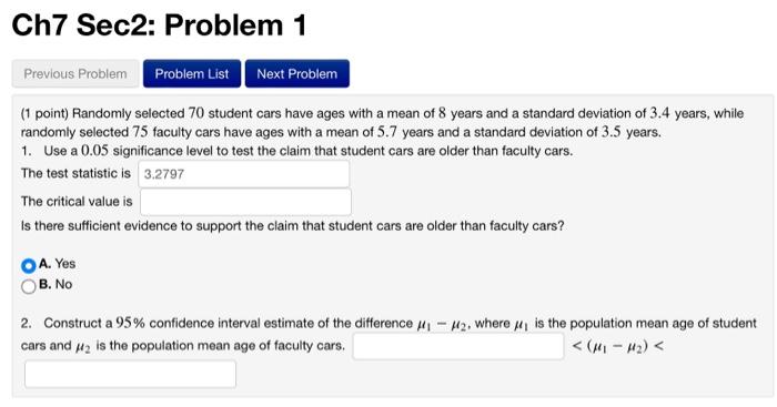 Solved Ch7 Sec2: Problem 1 Previous Problem Problem List | Chegg.com