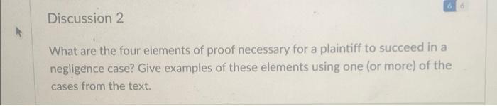 Solved Discussion 2 What are the four elements of proof | Chegg.com
