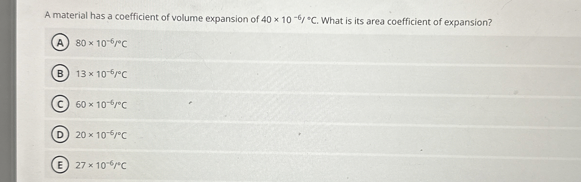 Solved A material has a coefficient of volume expansion of | Chegg.com