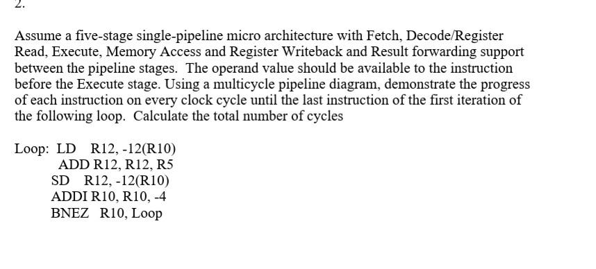 Solved 2. Consider the following latencies: Instruction | Chegg.com
