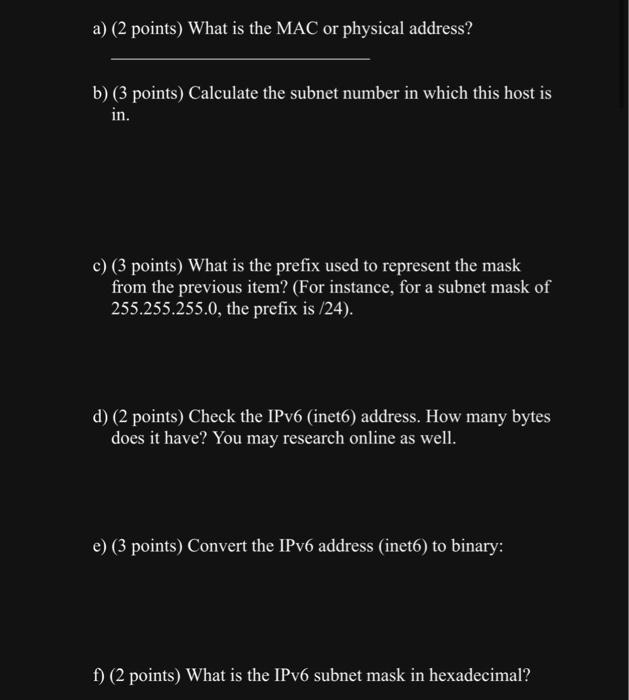 Solved Question 1 (15 points) Given the following result of | Chegg.com
