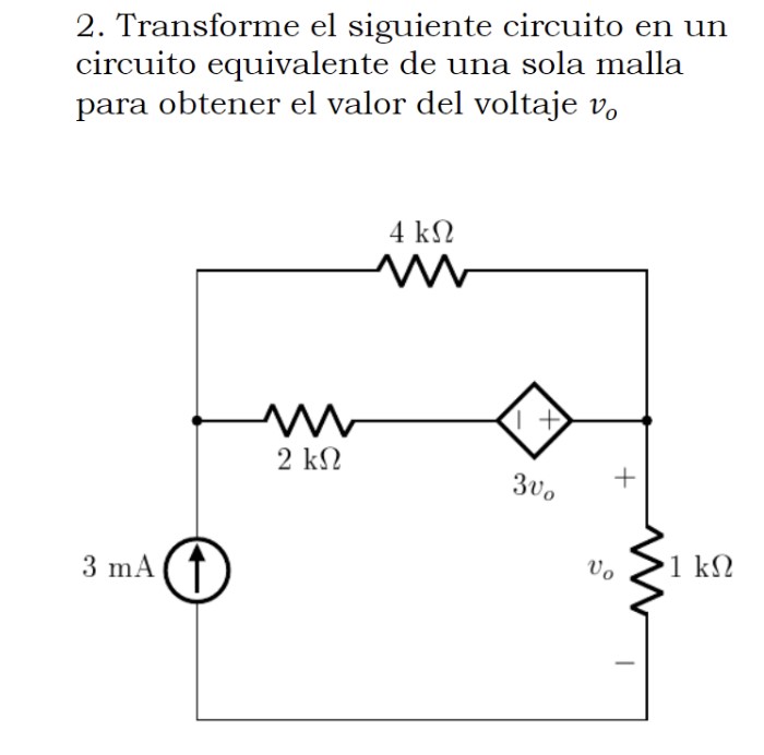 Solved Transforme el siguiente circuito en uncircuito | Chegg.com