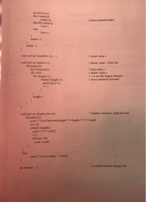Solved The following program myList.cpp illustrates the | Chegg.com