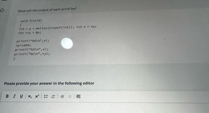 Solved What will the output of each printf be? Please | Chegg.com