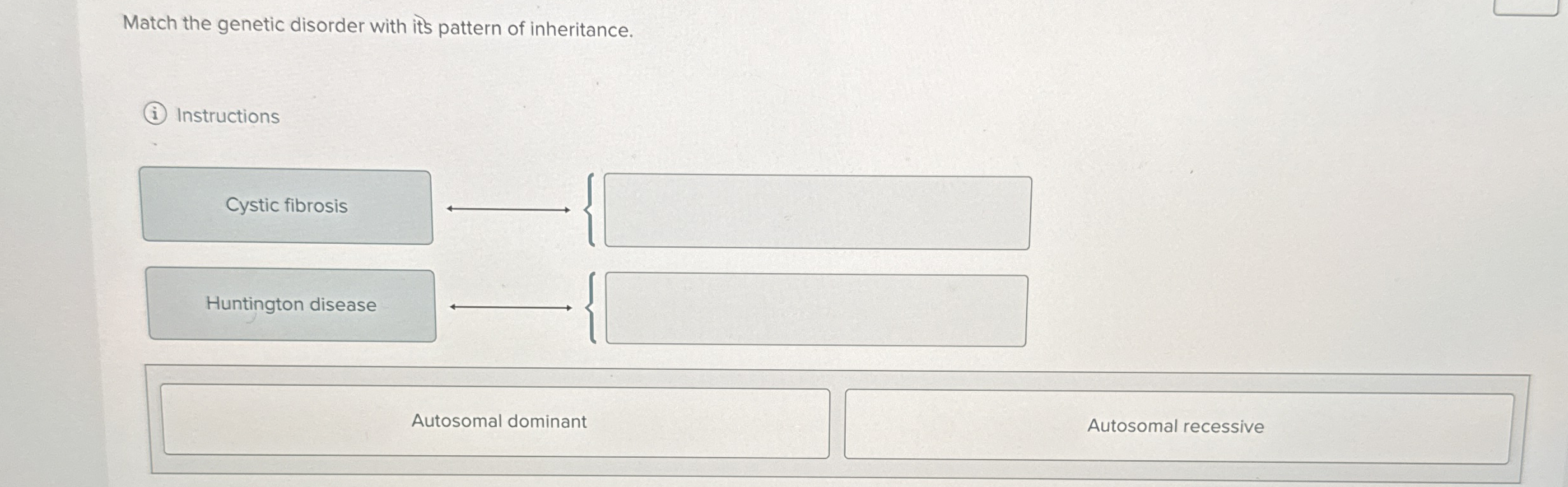 Solved Match the genetic disorder with its pattern of | Chegg.com