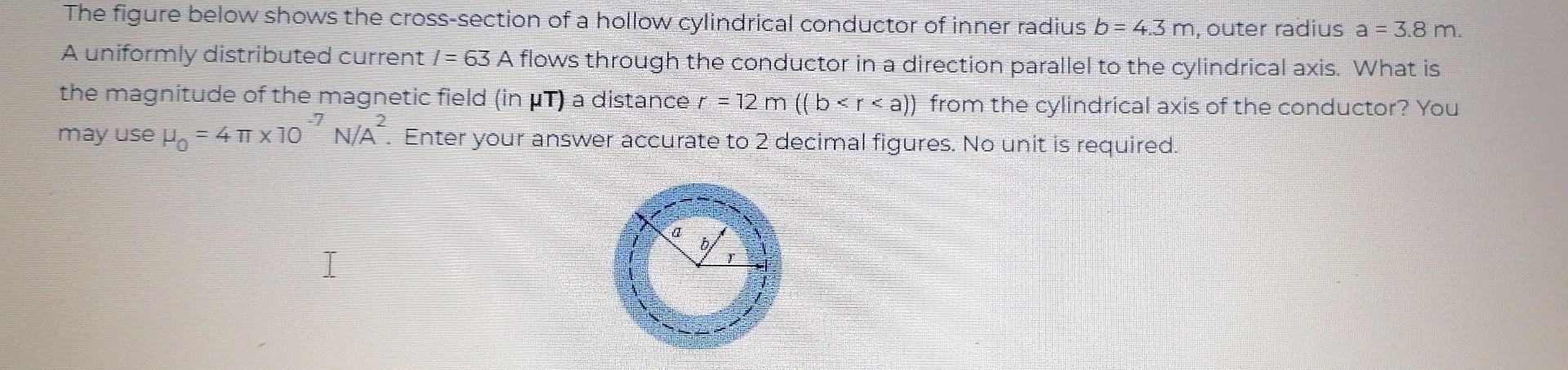 Solved The figure below shows the cross-section of a hollow | Chegg.com