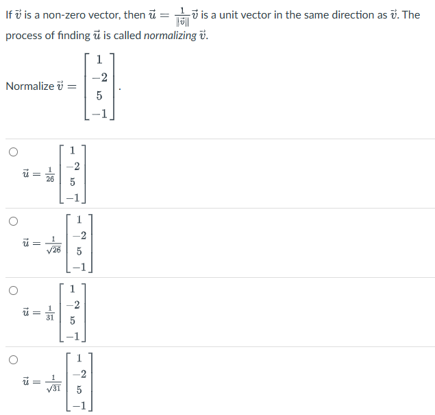 Solved If vec(v) ﻿is a non-zero vector, then | Chegg.com