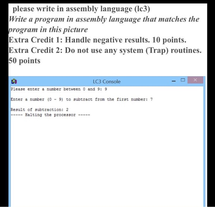 Solved please write in assembly language (Ic3) Write a | Chegg.com