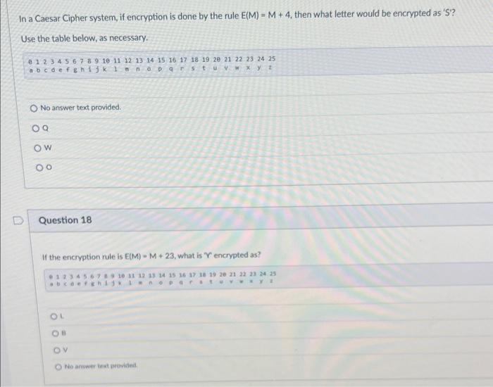 Solved In a Caesar Cipher system, if encryption is done by | Chegg.com