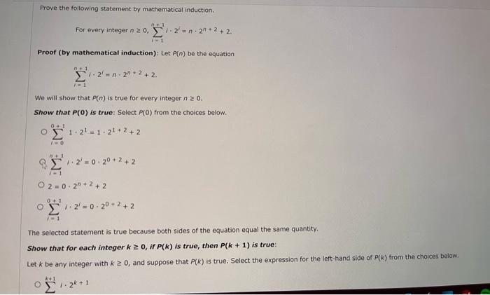Solved Prove the following statement by mathematical | Chegg.com