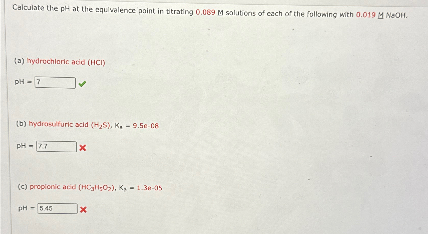 Solved Calculate the pH ﻿at the equivalence point in | Chegg.com