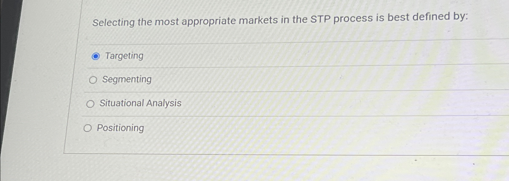 Solved Selecting the most appropriate markets in the STP | Chegg.com